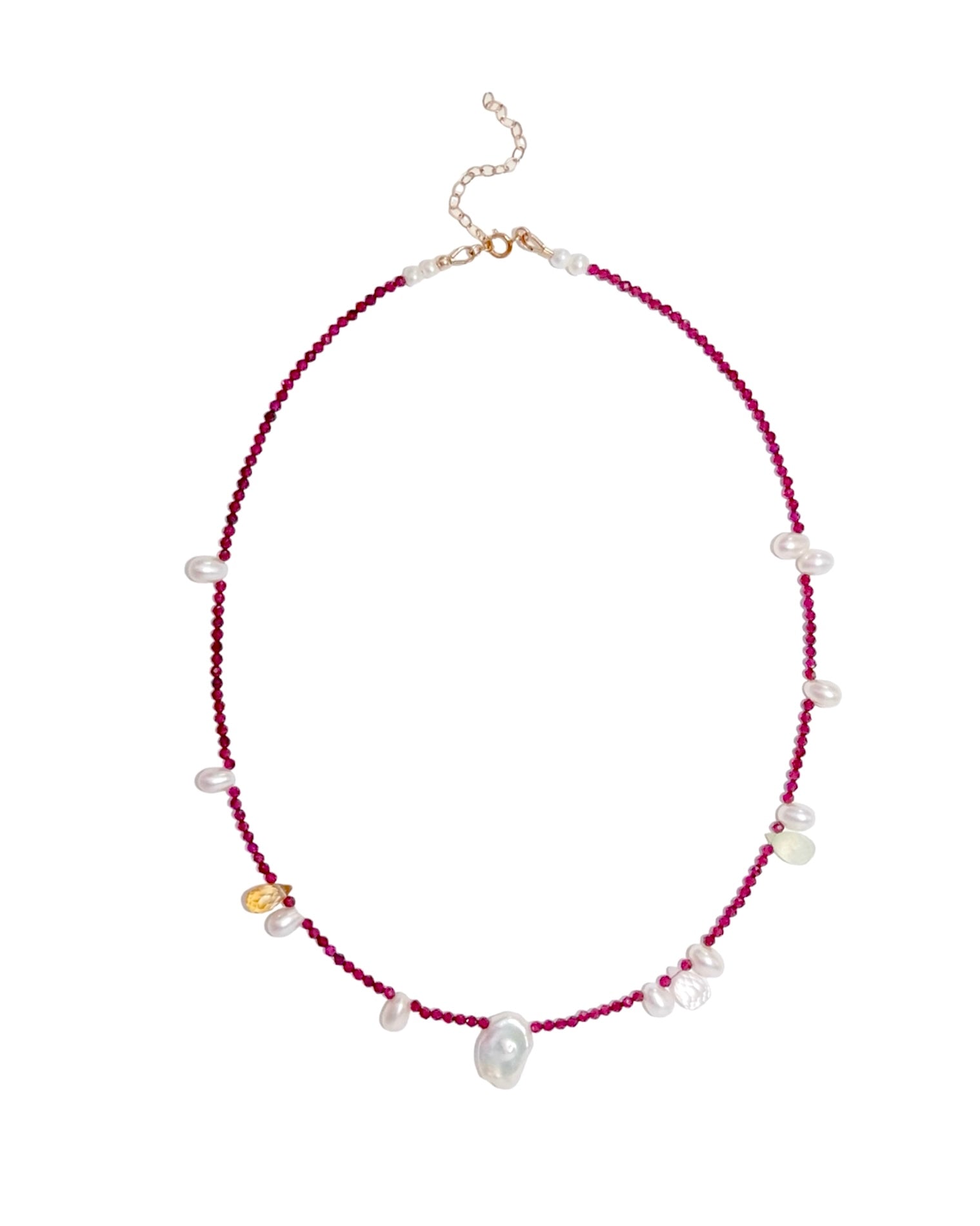 HEART'S WHISPER Garnet Necklace – ÍASPIS PEARL.JW